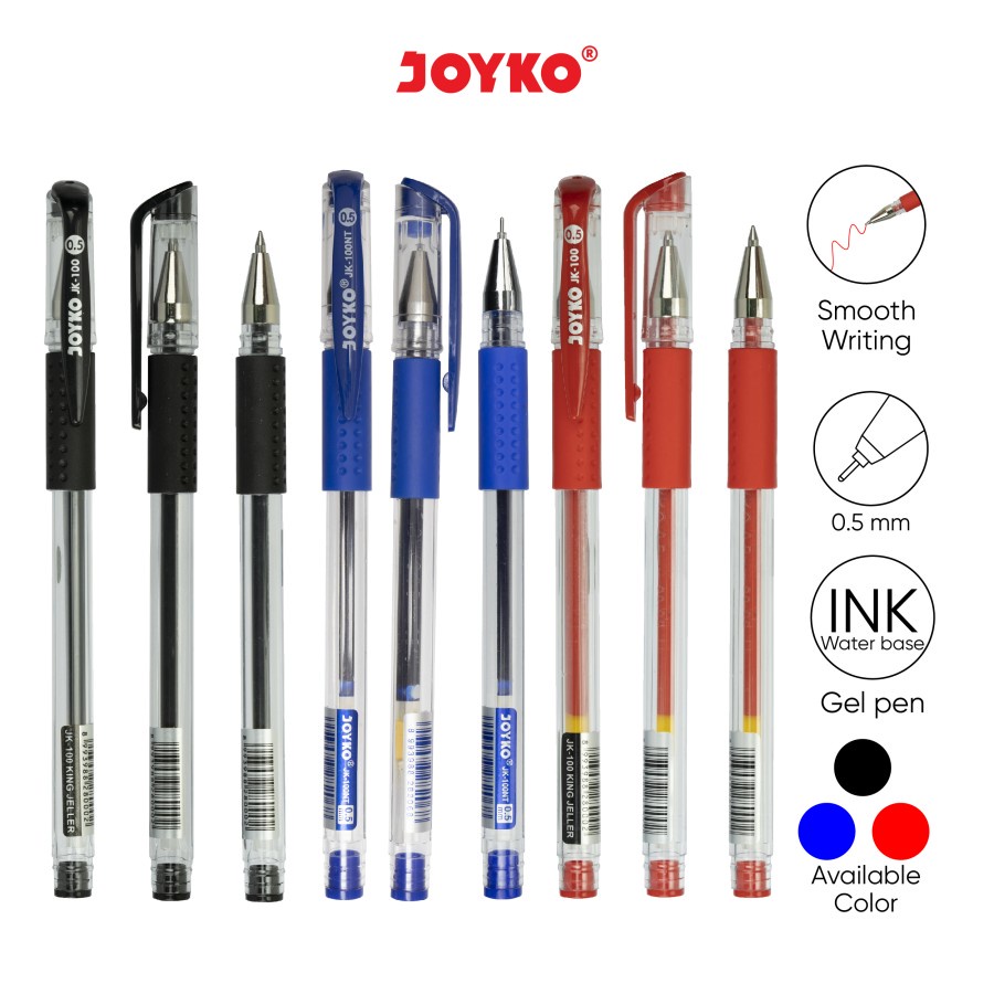 (1 Piece) Joyko JK-100NT King Jeller Ballpoint Pen 0.5 mm Gel Pen / Gel ...
