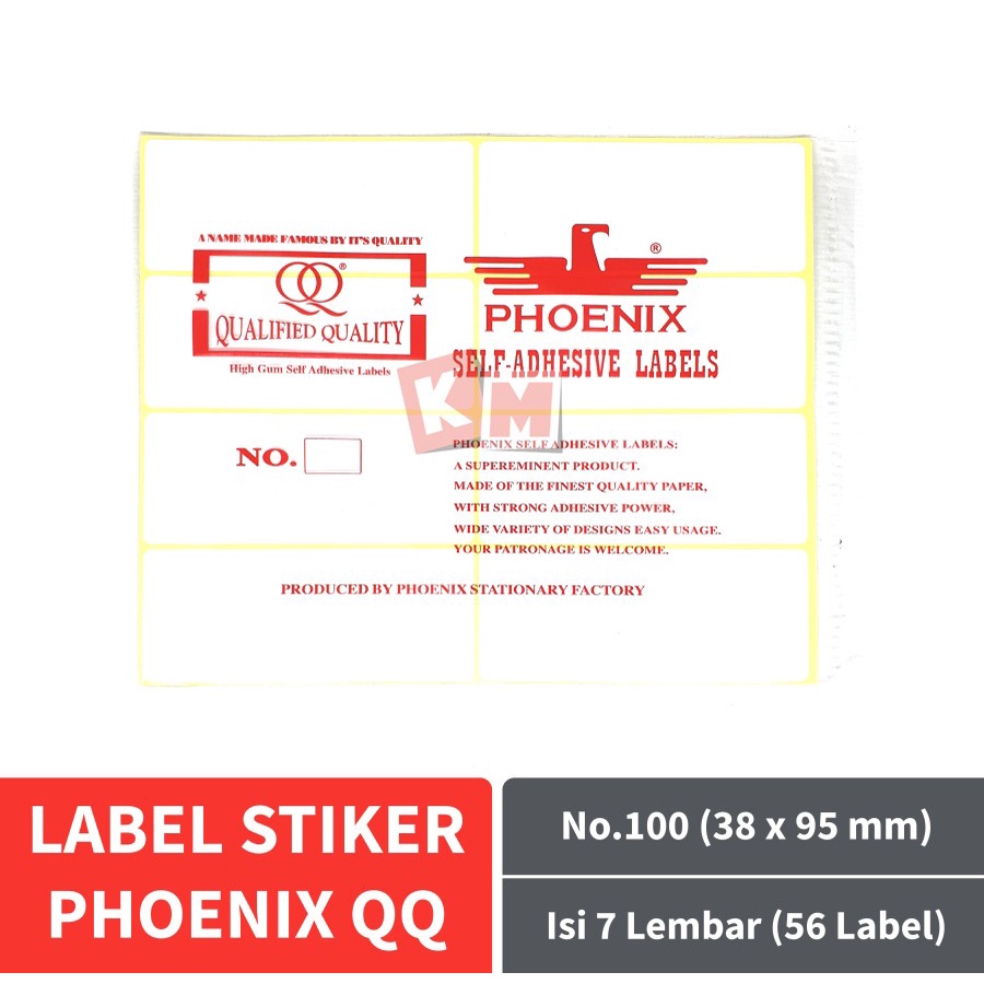 Qq Phoenix Sticker Label No.100 Invitation Name Price Paper 38 x 95 mm ...