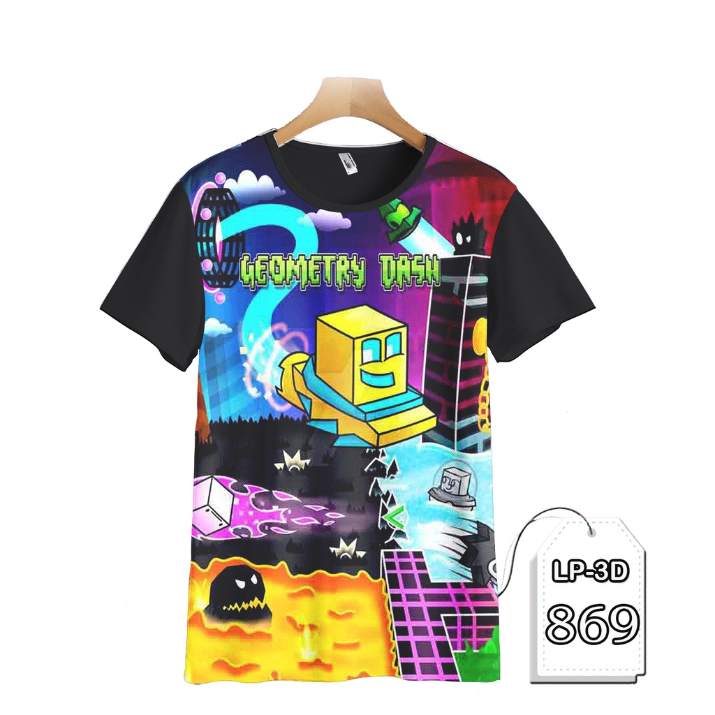 Geometry Dash Shirt Kids Game Shirt 3D Printing LP3D-869 | Shopee Malaysia