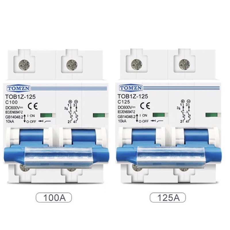 Mcb DC 2P 100A 125A DC 600v MCB Circuit Breaker For PV System C Curve MCB | Shopee Malaysia