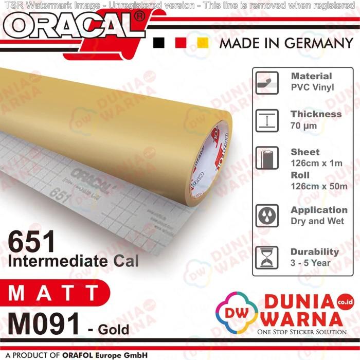 Sticker Oracal 651 091 Gold Gloss/Matte(Doff) Meter Cutting Sticker ...