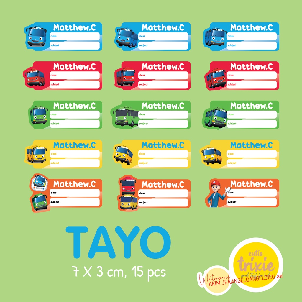 MATA Tayo Children's Textbook/MAPEL LABEL STICKER | Shopee Malaysia