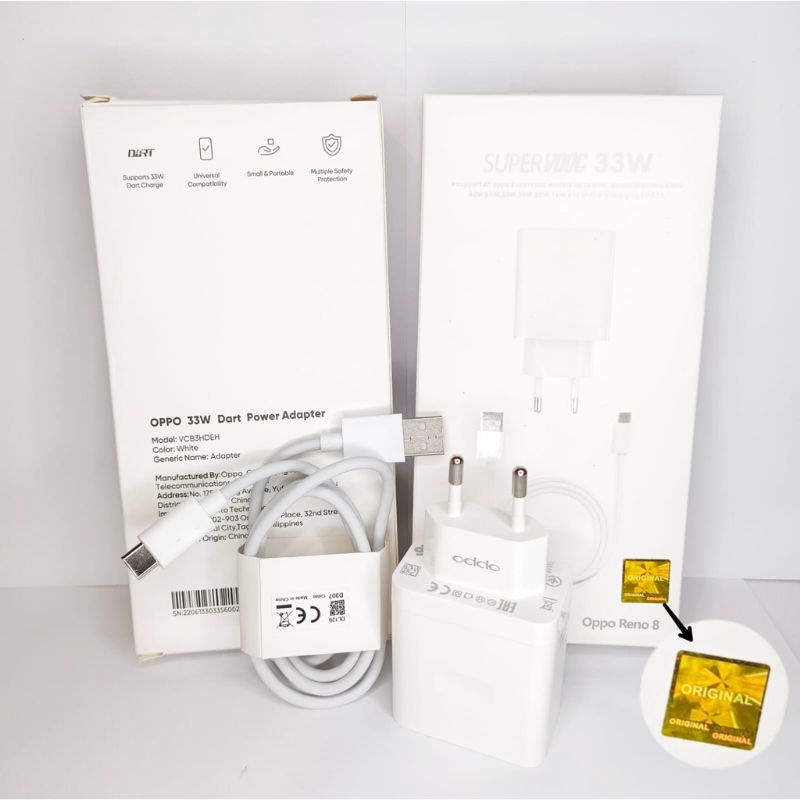 Charger oppo 33watt a57 a74 a76 a77s a95 a95 5g a96 2022 original fast ...