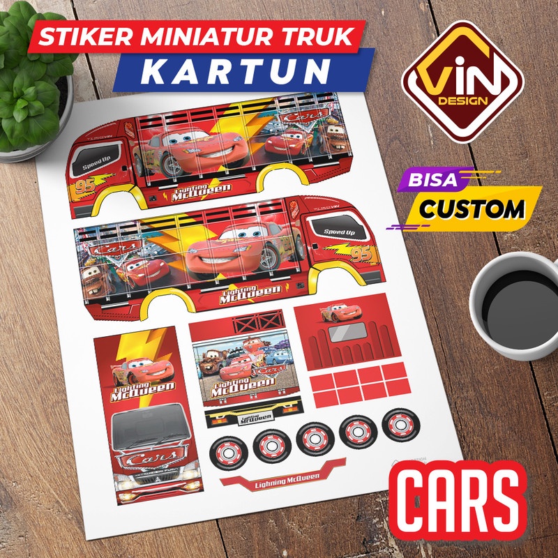 Miniature TRUCK / CARS / McQueen / CARTOON / PATTERN STICKER MINIATURE ...