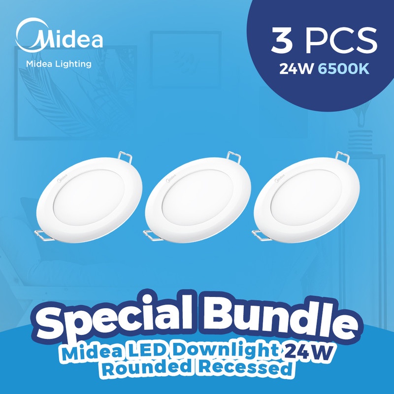 [Bundle] Midea Lighting - 24W 6500K CDL LED Downlight - White - 3 pcs ...