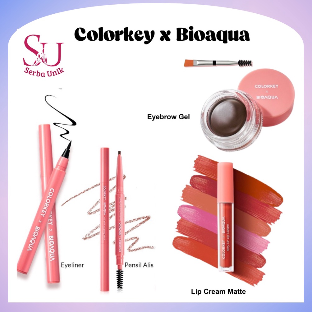 Prrx -69 Colorkey X Bioaqua Stay On Lip Cream | Paint Your Brow Gel | Fine Brow Sculpting Pencil ...