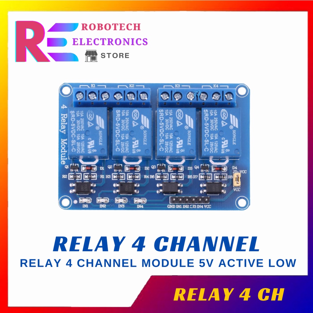 4-channel 5V OPTOCOUPLER RELAY Module (Arduino) | Shopee Malaysia