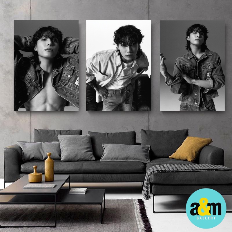 HIASAN DINDING KAYU Jungkook BTS Wood Poster C A l v I n K l e I n ...