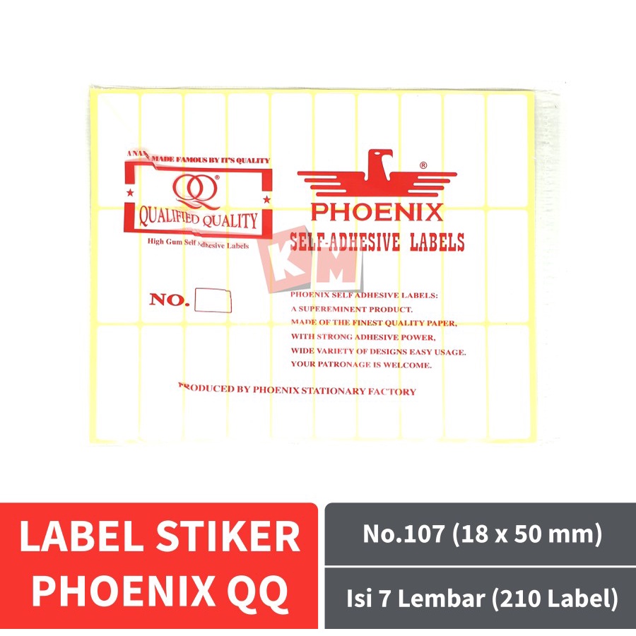 Phoenix QQ Sticker Label No.107 Invitation Name Price Paper 18 x 50 mm ...