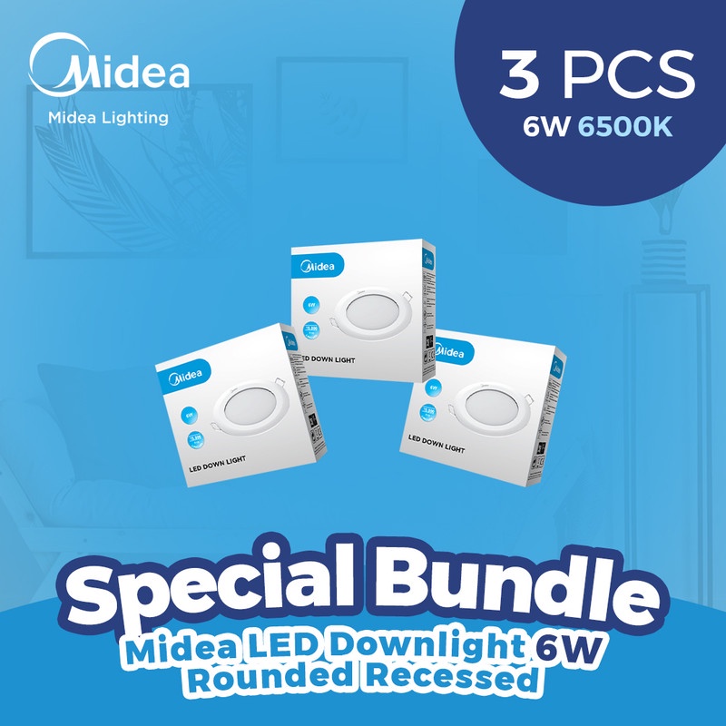 [Bundle] Midea Lighting - 6W 6500K CDL LED Downlight - White - 3 pcs ...