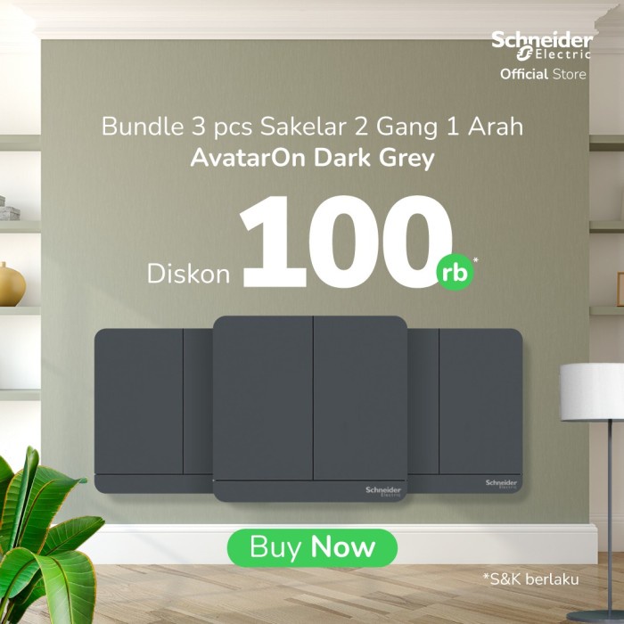 Bundle Schneider Electric Avataron Switch Dark Gray - 2G 1A (3Pcs) | Shopee Malaysia
