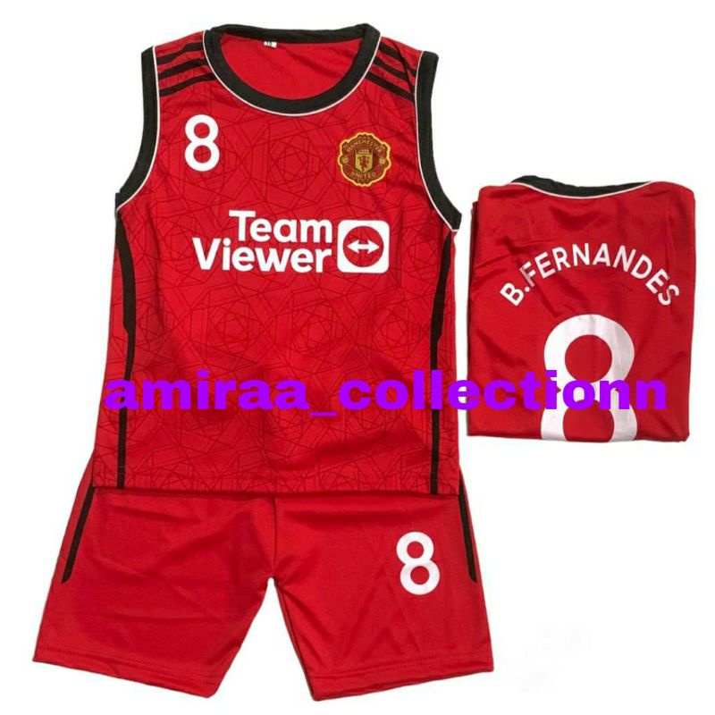 MERAH The Newest Football SINGLET JERSEY Suit SET For Your Child Red ...