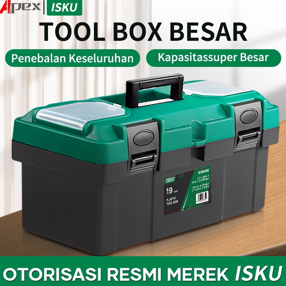 Iskuhah ISKU tool box Large Plastic 14 15 17 18 19 20 inch toolbox Stainless Steel toolbox ...