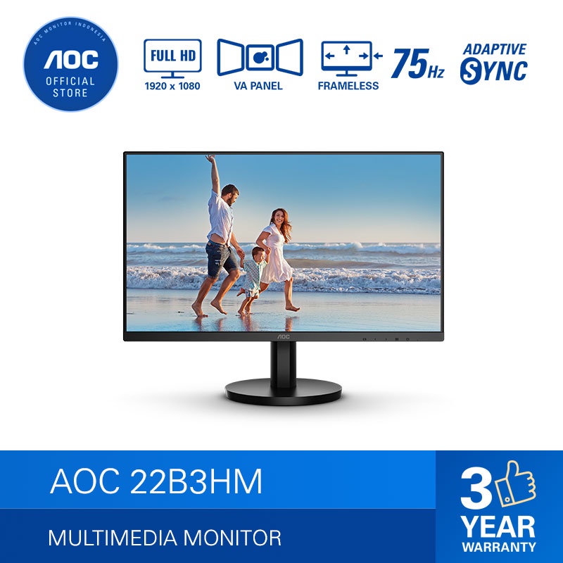 Aoc 22b3hm Modern And Sleek Monitor 21 5 Va 4ms 75hz Fhd Hdmi