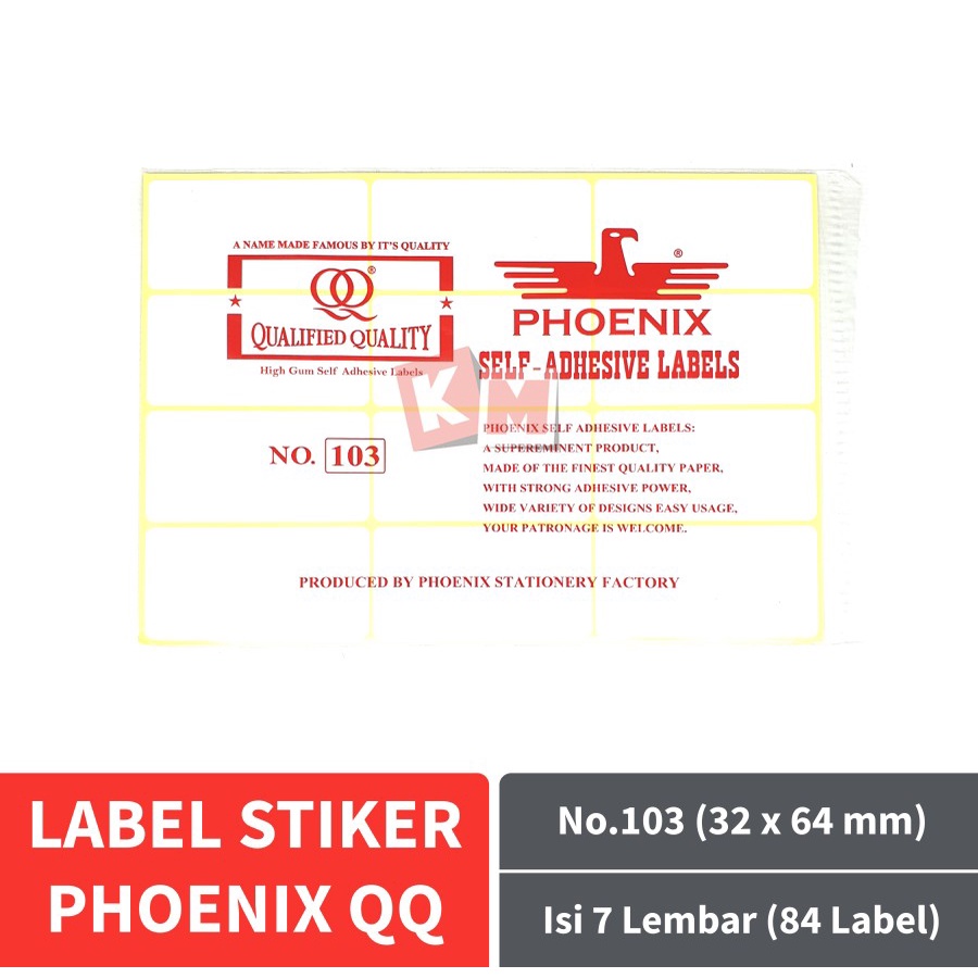 Phoenix QQ Sticker Label No.103 Invitation Name Price Paper 32 x 64 mm ...
