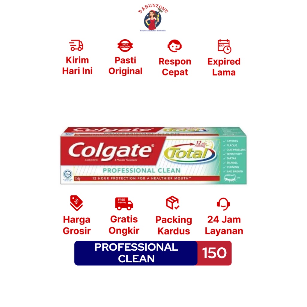 Colgate Total Professional Clean Toothpaste 150 gr | Shopee Malaysia