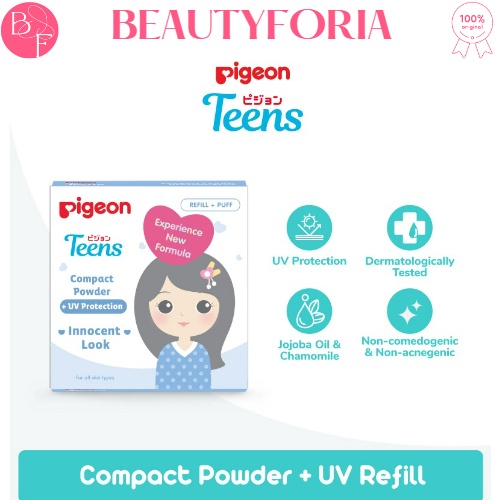 PIGEON TEENS REFILL COMPACT POWDER + UV 14G | Shopee Malaysia