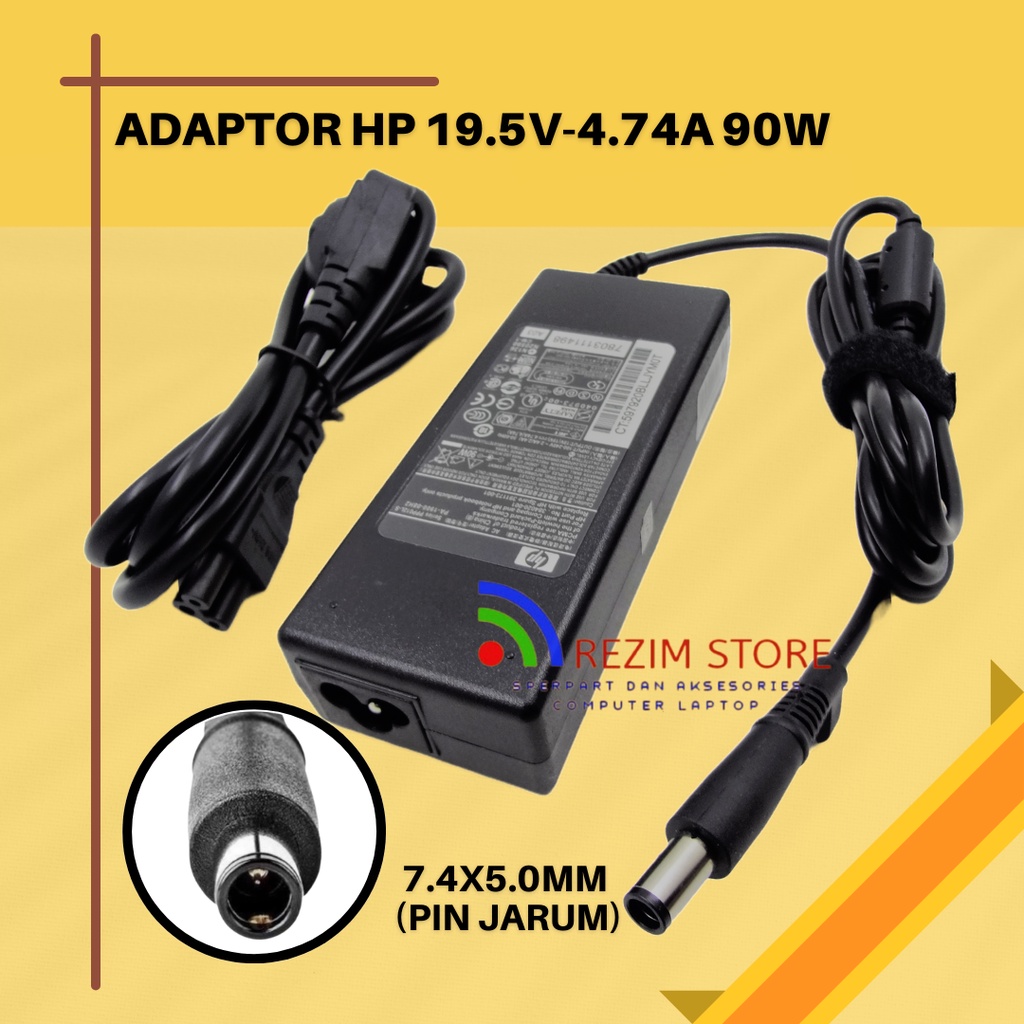 AC Power Adapter 90W 19V 4.74A 7.4x5.0mm Adapter HP Compaq 6530B 2560P ...