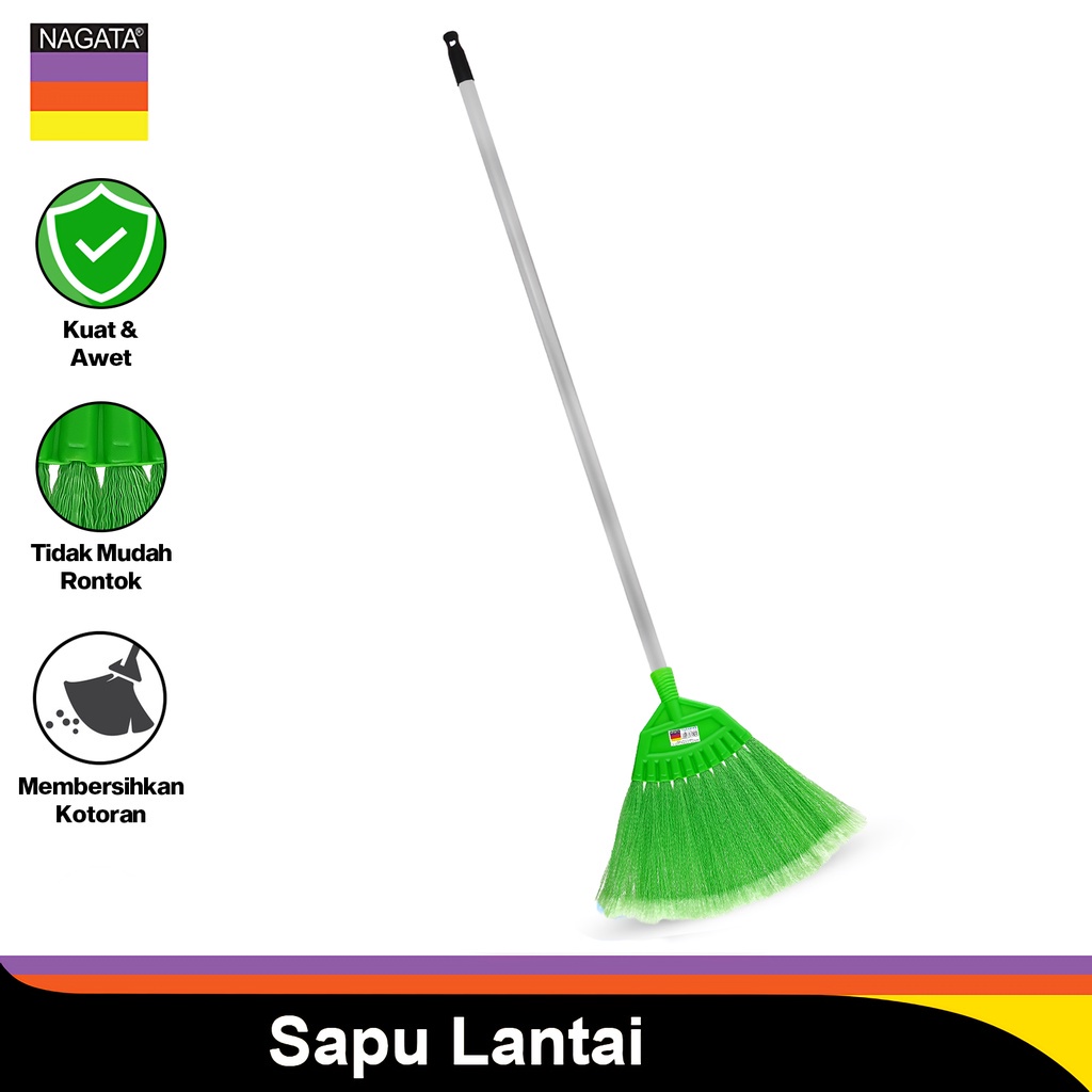 Nagata Nylon Floor Broom Traditional Plastic Broom Purifier Cleaning ...