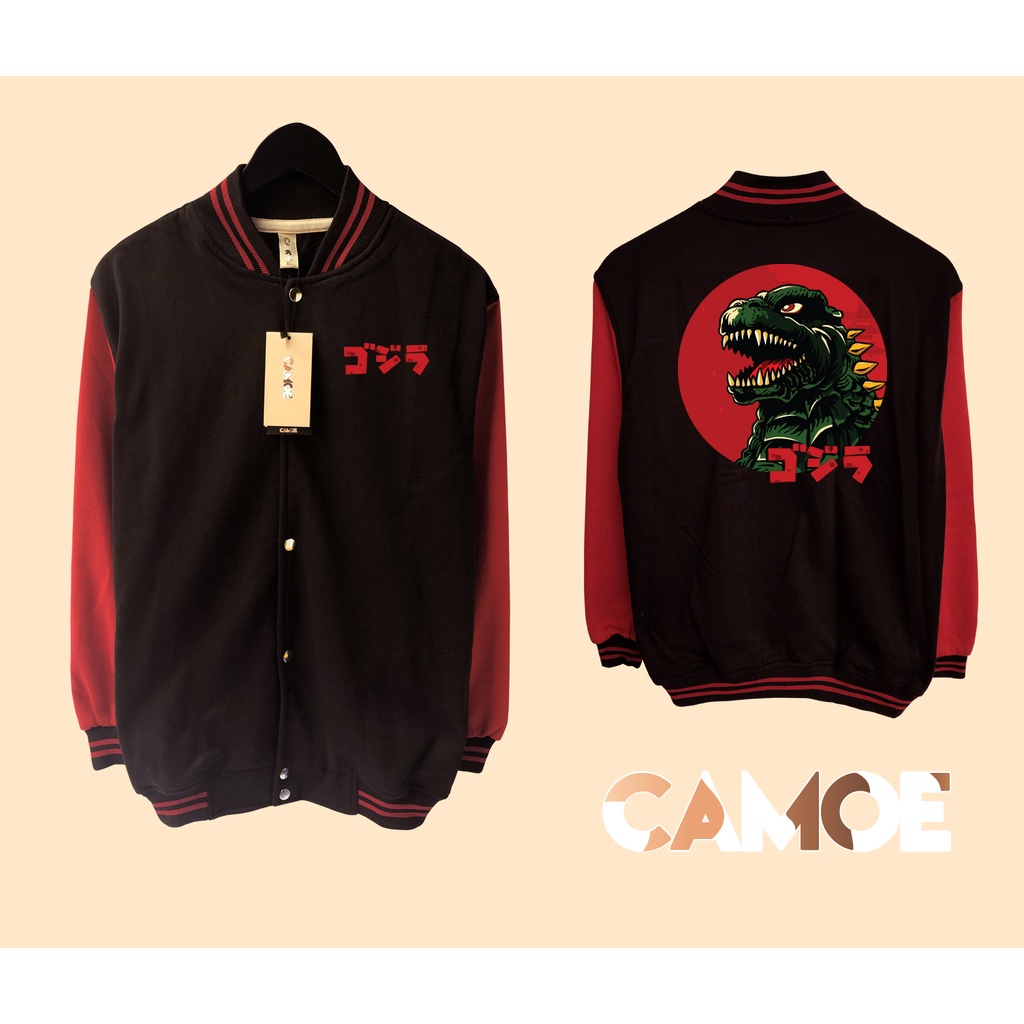 Camoe Godzilla Kaiju Kanji Japan Premium Varsity Jacket | Shopee Malaysia