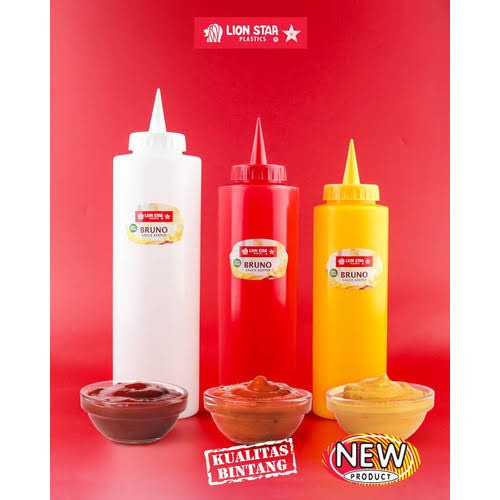 Bruno Lion Star Taper Sauce Bottle 425ML Sauce Keeper Chili Sauce ...