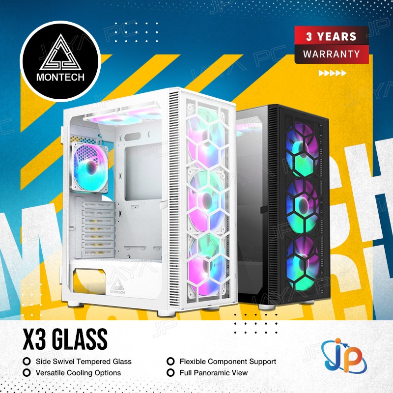 Montech X3 Glass RGB CPU Case - Tempered Glass Chassis | Shopee Malaysia