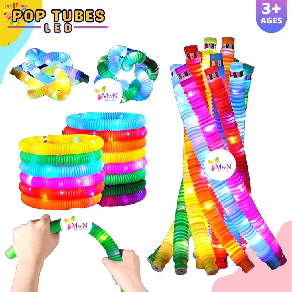 Mwn Toy Pop Tubes Pop Pipes Light Stick Pipe Hose Fidget Toy | Shopee ...