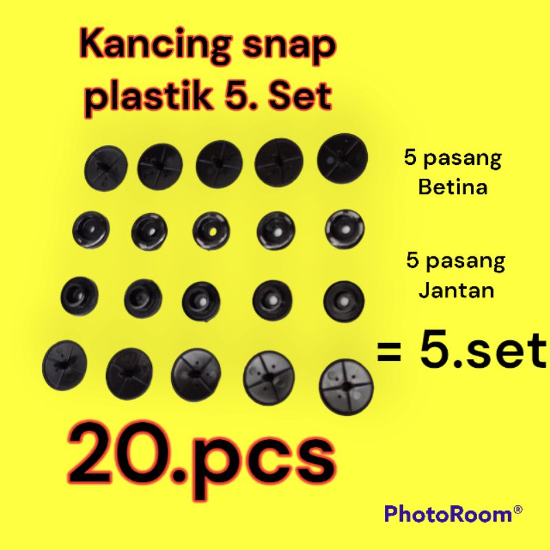 HITAM Plastic snap Buttons 15mm universal Helmet Buttons (Black ...