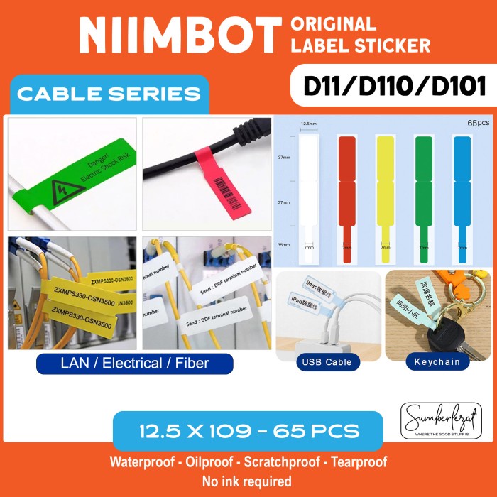 Niimbot D11 D110 D101 H1S Cable Sticker Label LAN Cable Tag Sticker ...