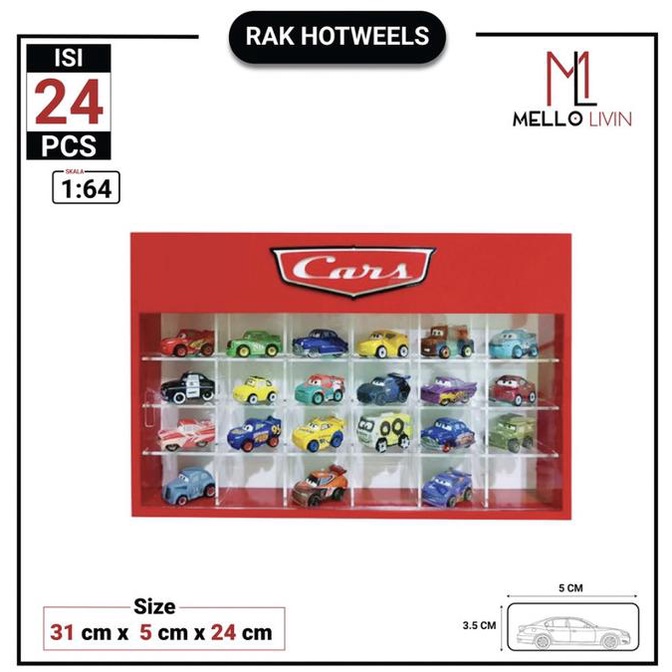 Mattel Rack/Disney Cars/Mini Racer Acrylic/Acrylic 24slot Slim | Shopee ...
