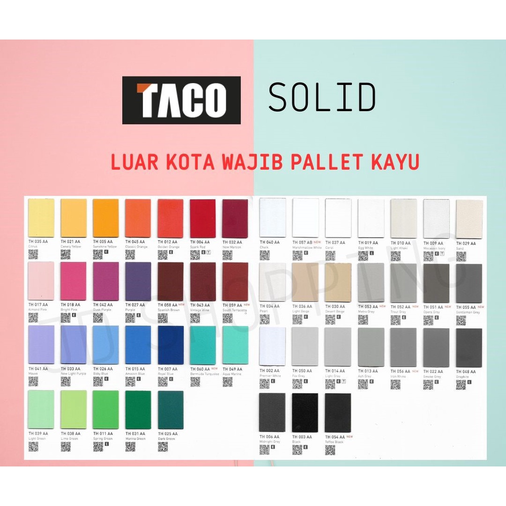 KAYU (Outside Of The City Mandatory Wooden PALLET) NEW HPL Taco Solid TH 053/052/051/055/056/054 ...
