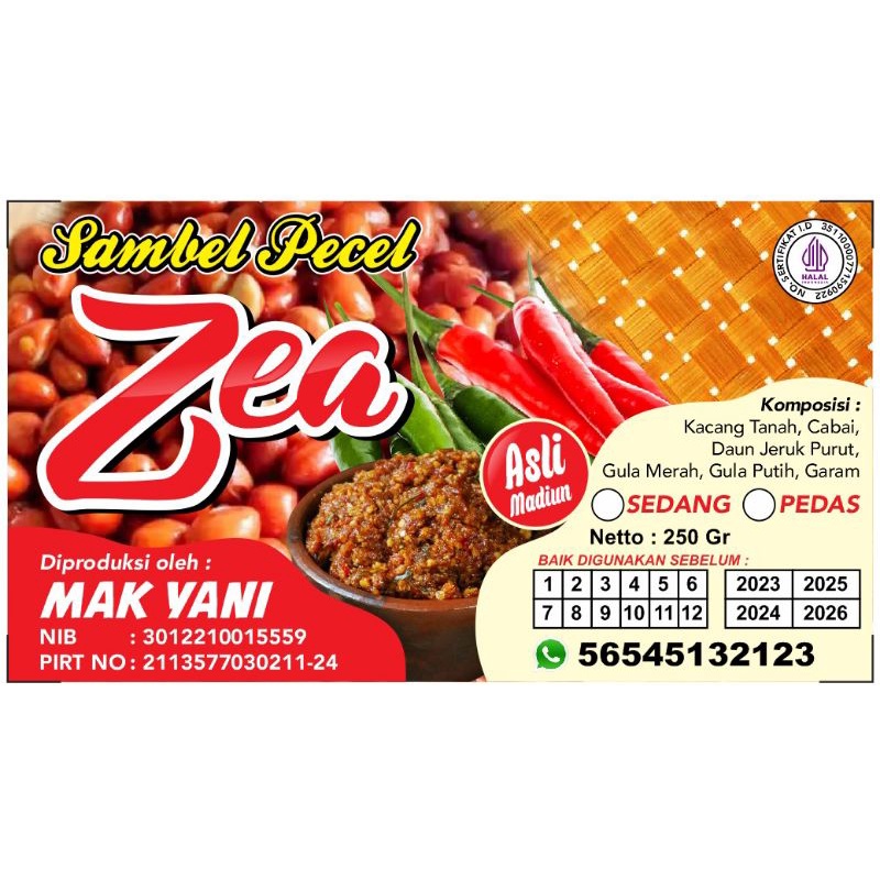 Pecel sauce label sticker size 9x5 | Shopee Malaysia