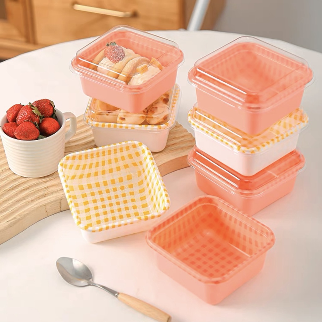 [10 Pcs] Korean Dessert Box Mica Box Mochi Box / Premium Cake Box Bento ...