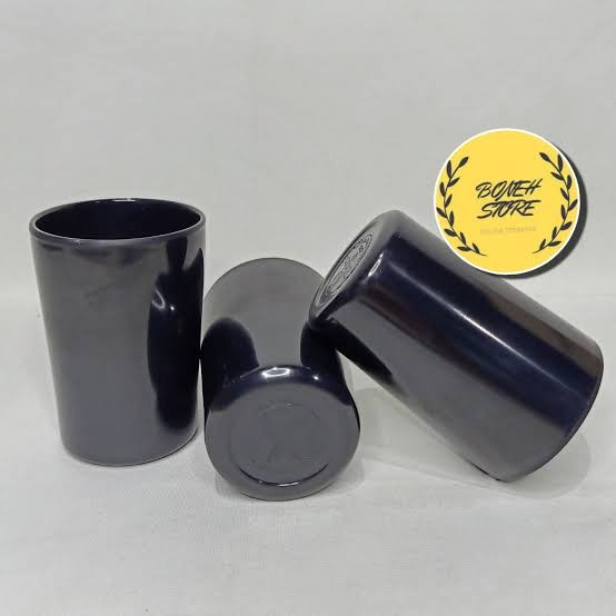 HITAM Unica Heat Resistant Melamine Black Glass 350ML Capacity Melamine ...