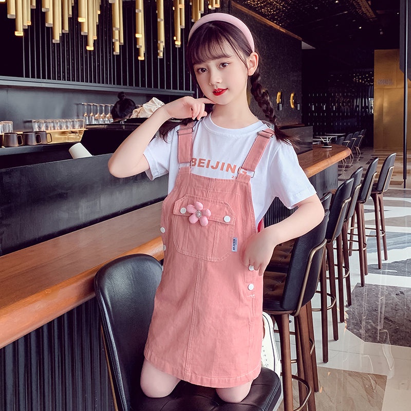 [PRINCESS KESLI] 2-12 Years Children's Overalls Denim Jeans Flowers ...
