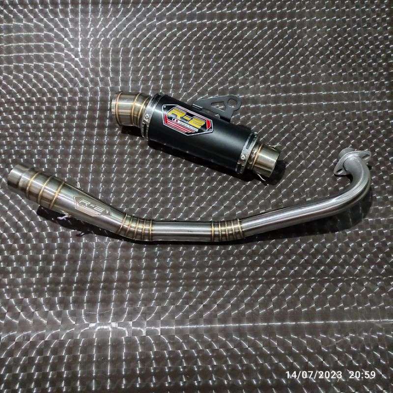 Exhaust Race Dragbike Sleep Engin 130cc-200cc R2 Type CP3 Black Series Jupiter Vega Smash Shogun ...