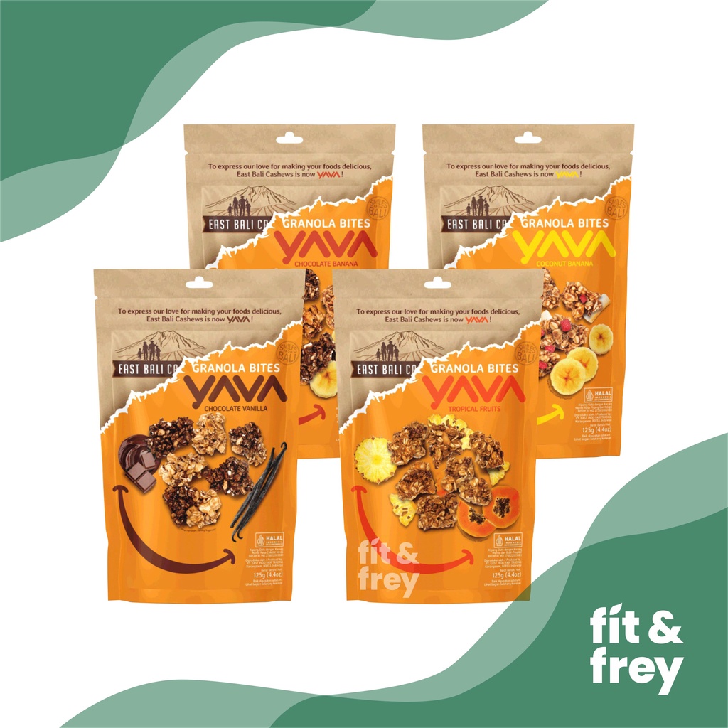 EAST BALI CASHEWS - YAVA Granola Bites 125g - Diet Snack - Healthy ...