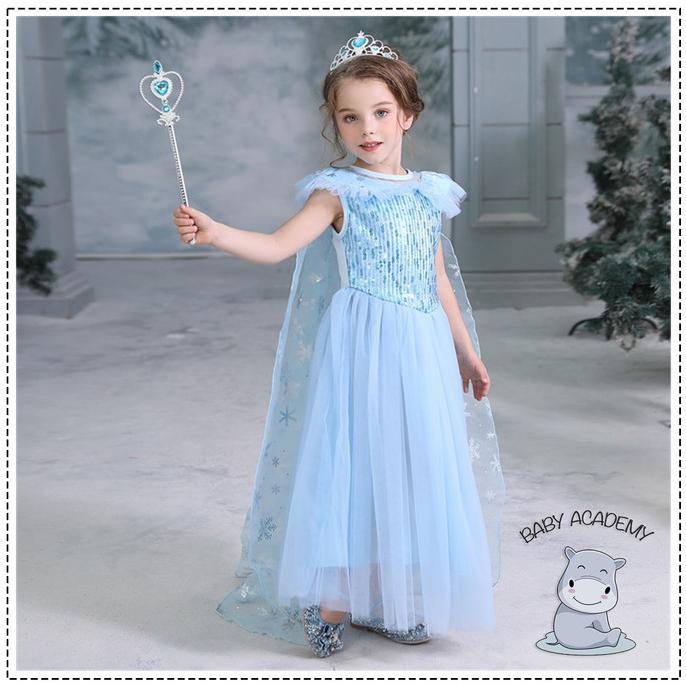 Princess Elsa Frozen Blue Premium Import Birthday Dress Costume ...
