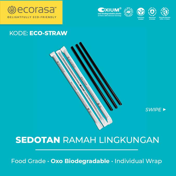 Eco-friendly Plastic Straws ecorasa ECO-STRAW-BLACK (oxium) | Shopee ...