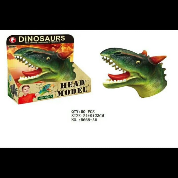 Dinosaur Head Dino Carnotaurus Soft Latex Hand Puppet | Shopee Malaysia