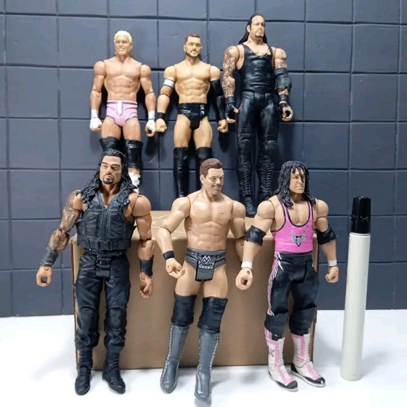 Toy figure wrestlingbasic wwe mattel chris jericho bret hart roman ...