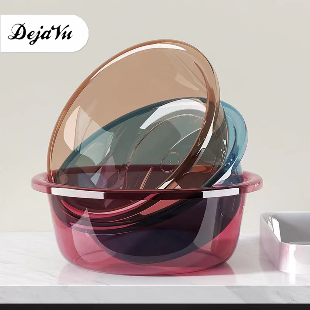Dejavu Transparent Plastic Basin for Fruit Vegetables Wash Clear Basin ...