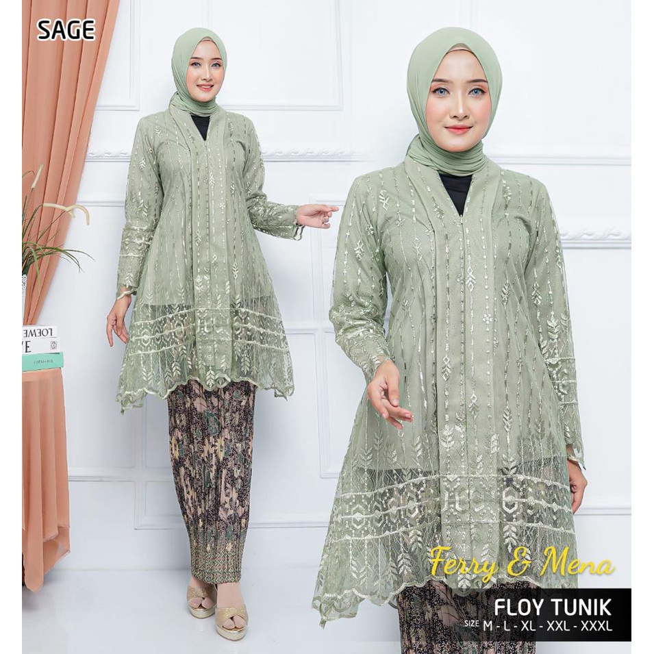 Mecca Kebaya/Kebaya Tunic Tulle/Kebaya Modern/Kebaya Kartini/Kebaya ...
