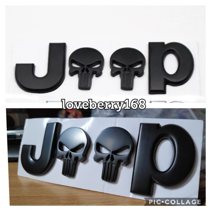 Jeep logo skull skull Writing emblem For jeep jk rubicon Deluxe ...