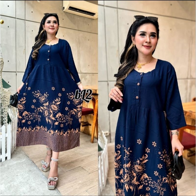 Thick rayon daster/batik daster/jumbo button-up daster | Shopee Malaysia