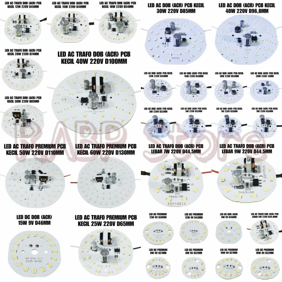 Pcb LED AC 3W To 50W DOB (ACR) Complete - PCB LED DC - PCB LED ...