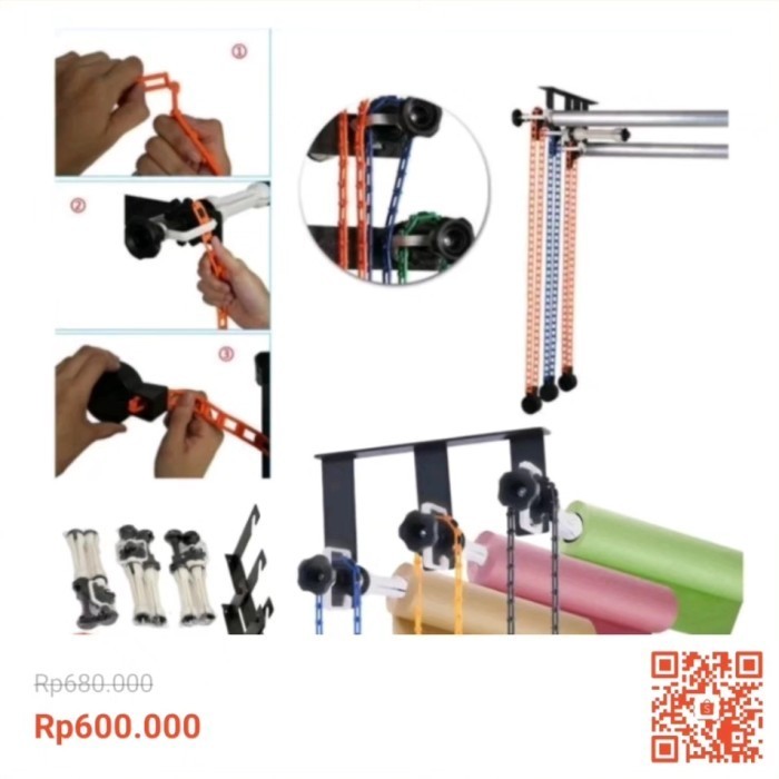 LAYAR Expander 3sets BACKGROUND BAR MANUAL STAND Cloth Screen ROLLER ...