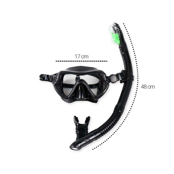 Scuba Diving Goggles Snorkeling Tempered Glass Surface Tube | Shopee ...