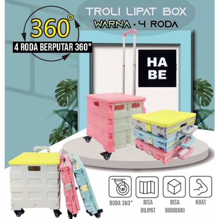 Bestseller Habe Trolley 4-wheel 360 Degree Folding Trolley Box | Shopee ...