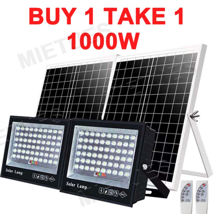 Solar Lights Solar Panel Lights 1000W Led Outdoor Flood Light | Shopee ...